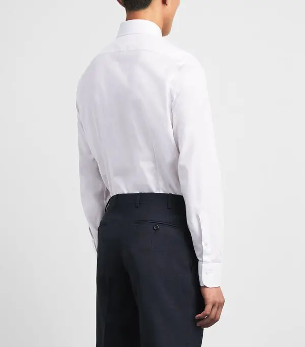 BARBA NAPOLI Cotton Poplin Slim Shirt