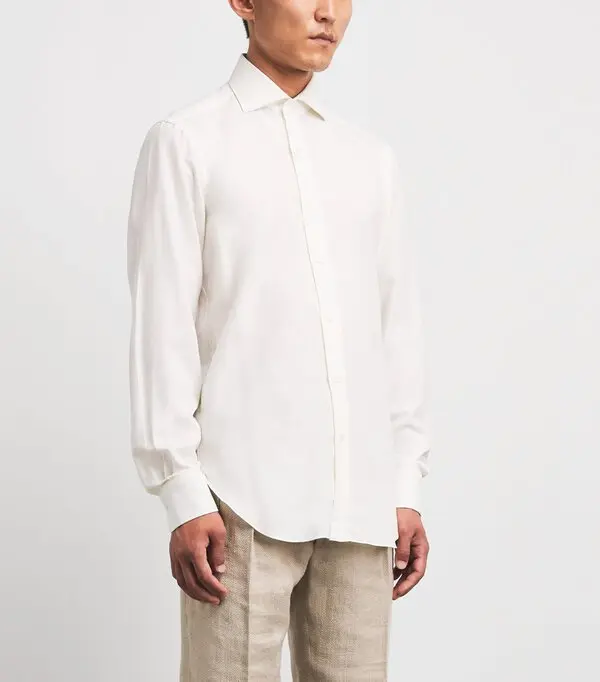 BARBA NAPOLI Cotton-cashmere Shirt - White