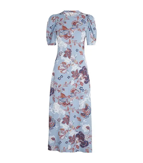 ME+EM Organic Cotton Paisley Maxi Dress - Blue