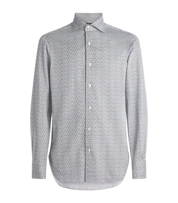 BARBA NAPOLI Cotton Floral Shirt - Green