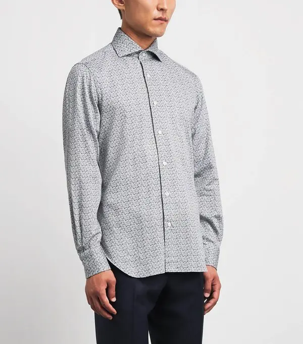 BARBA NAPOLI Cotton Floral Shirt - Green