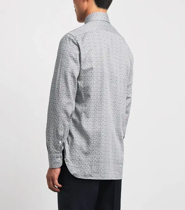 BARBA NAPOLI Cotton Floral Shirt - Green