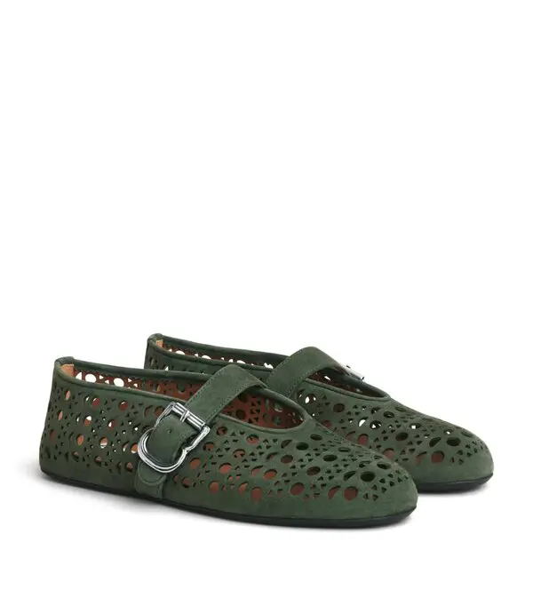 Alaïa Suede Vienne Ballet Flats
