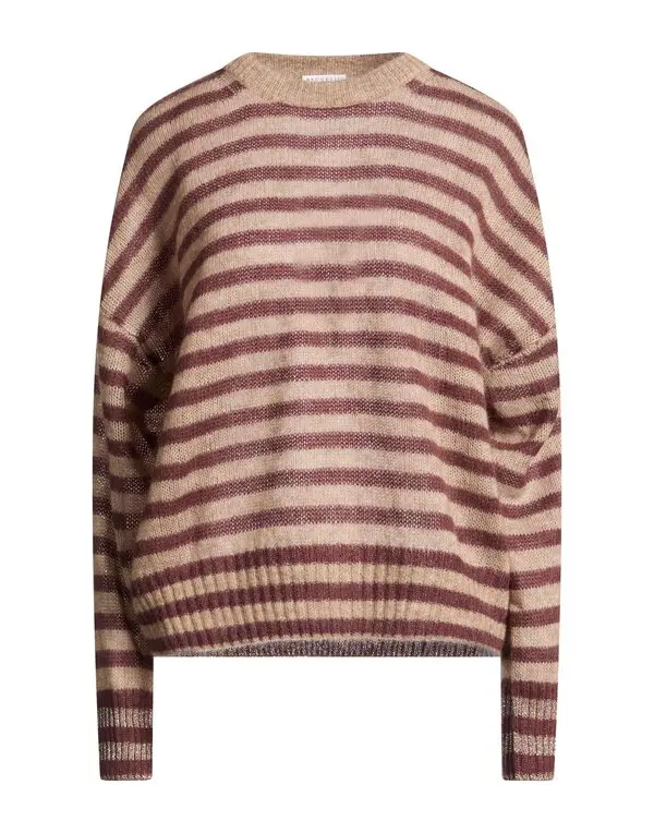 Brunello Cucinelli Mohair Wool Blend Striped Sweater