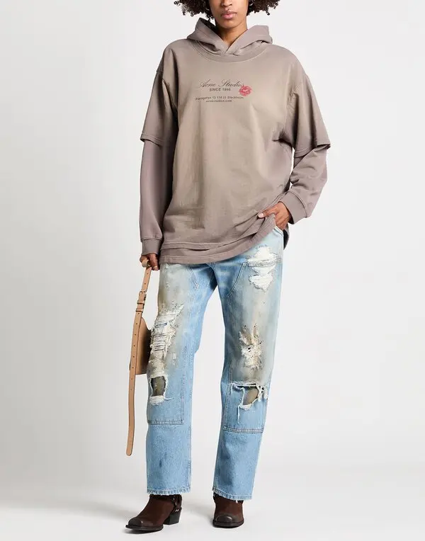 Acne Studios Sweatshirt Light Brown Size Cotton