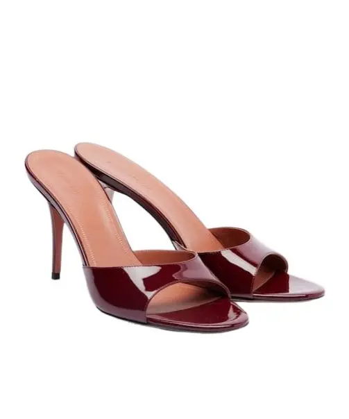 Amina Muaddi Patent Leather Mules