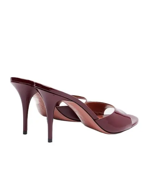 Amina Muaddi Patent Leather Mules