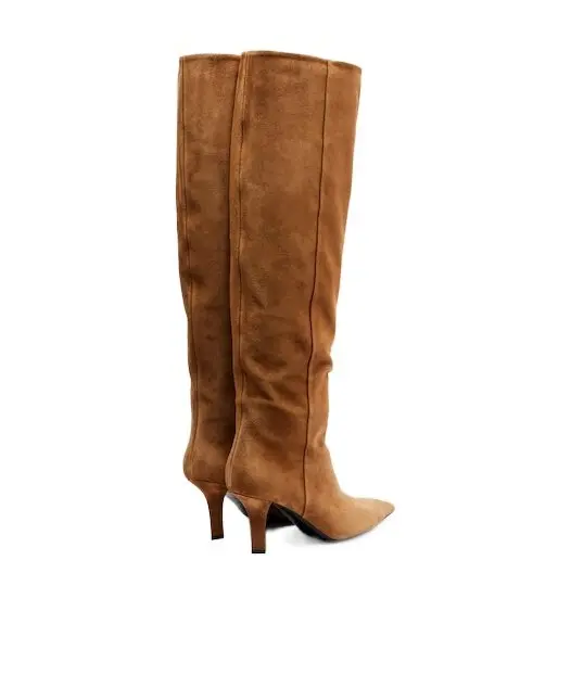 Amina Muaddi Suede Knee-high Boots