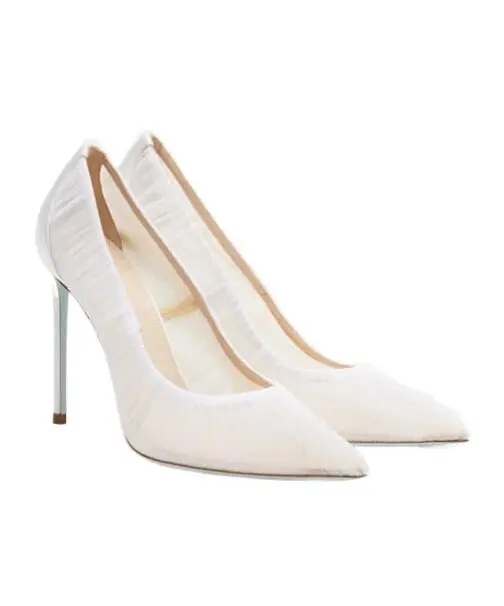 AQUAZZURA Satin-trimmed Tulle Pumps