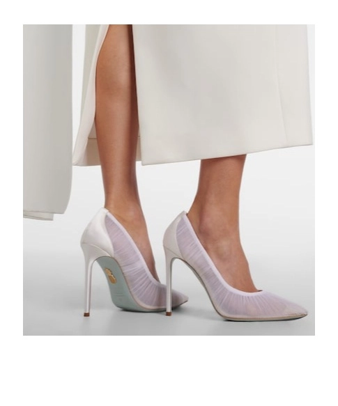 AQUAZZURA Satin-trimmed Tulle Pumps