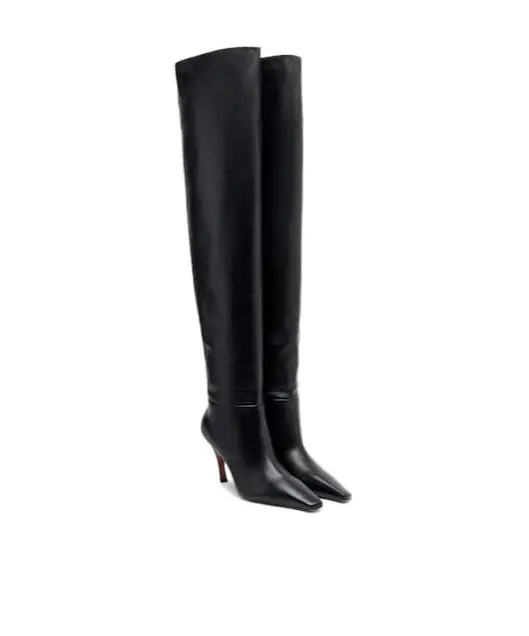 Amina Muaddi Leather Over-the-knee Boots