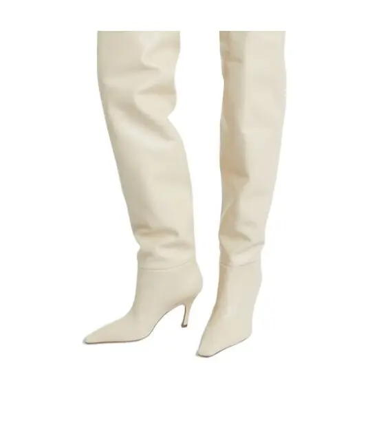 Amina Muaddi Leather Over-the-knee Boots