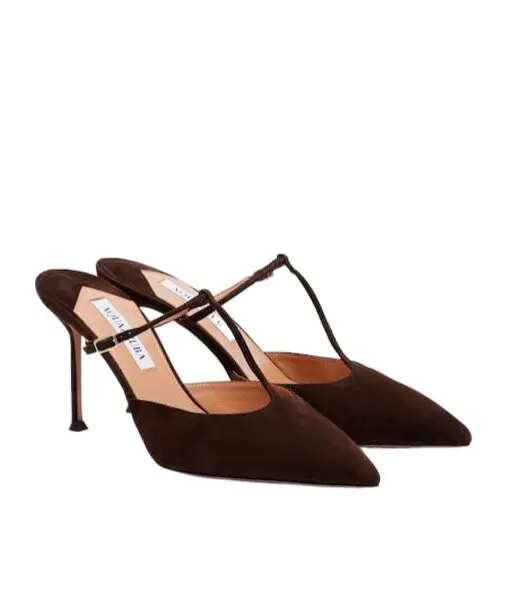 AQUAZZURA Suede Mules