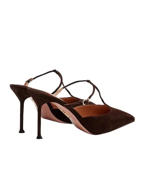 AQUAZZURA Suede Mules