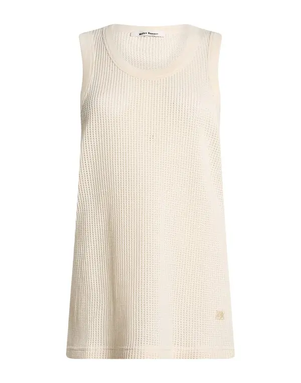 WALES BONNER Tank Top Ivory Size Cotton, Organic Cotton, Polyester