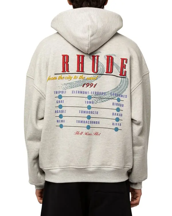 R H U D E Desert Graphic Print Hoodie