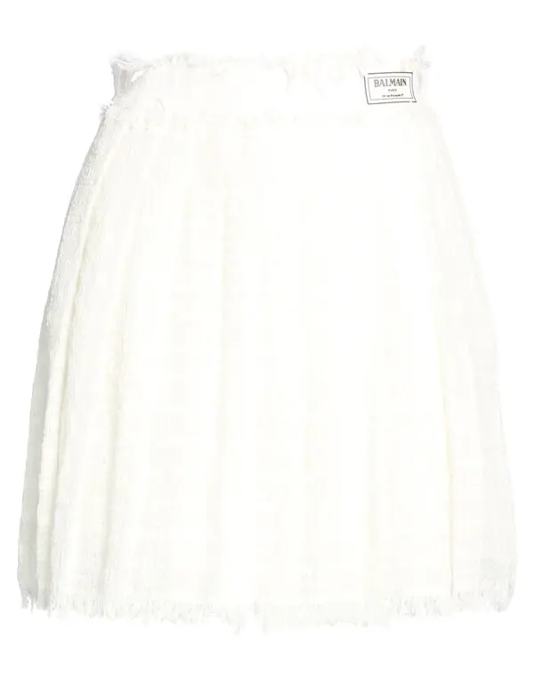 Balmain Mini Skirt Ivory Size Polyamide, Cotton, Acrylic, Viscose