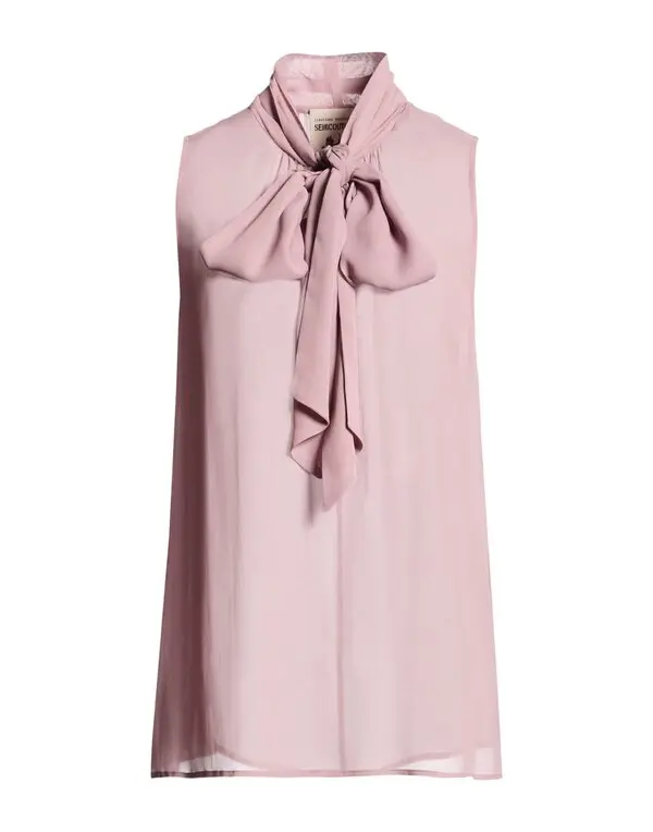 SEMICOUTURE Top Antique Rose Size Acetate, Silk