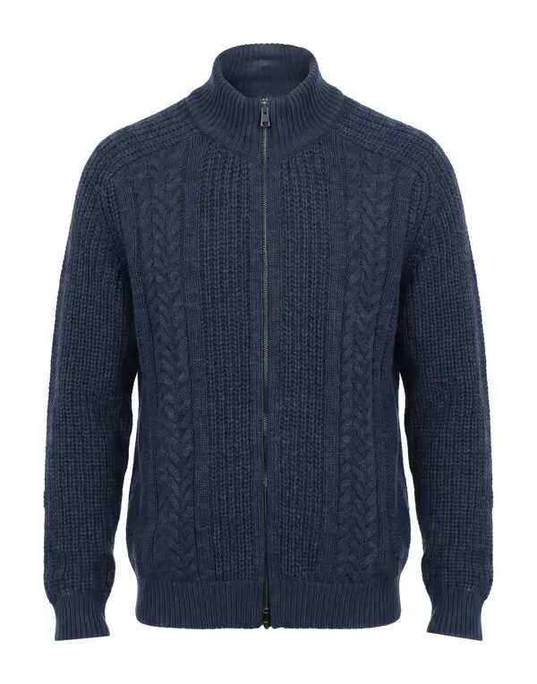 Tagliatore Virgin Wool And Polyamide Zip-up Cardigan