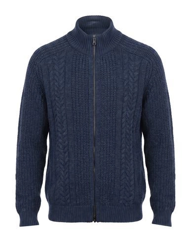 Tagliatore Virgin Wool And Polyamide Zip-up Cardigan - Slate Blue