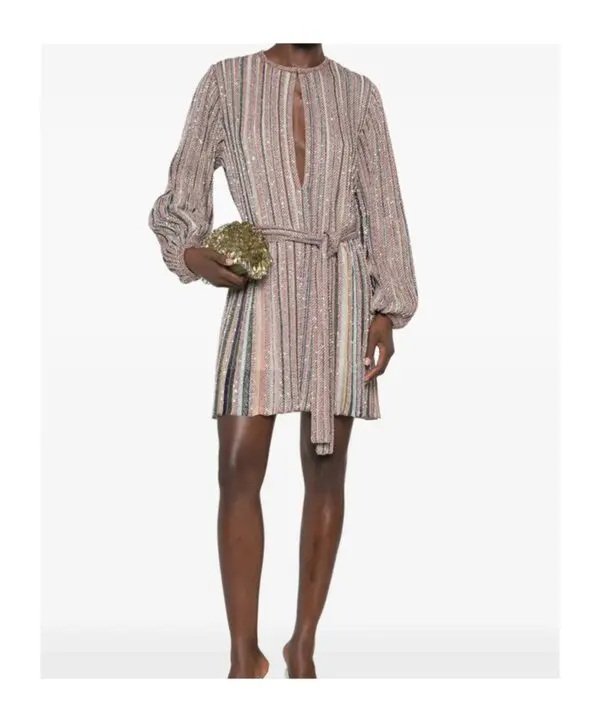 Missoni Sequin-embellished Striped Mini Dress