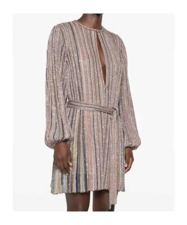 Missoni Sequin-embellished Striped Mini Dress