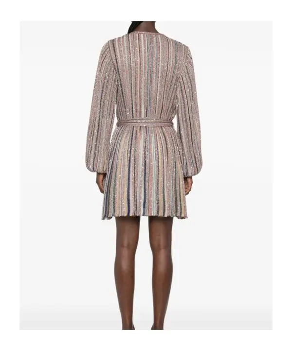 Missoni Sequin-embellished Striped Mini Dress