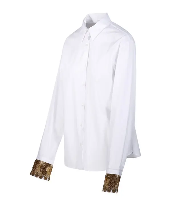 Dries Van Noten Embellished Long Sleeve Shirt - White