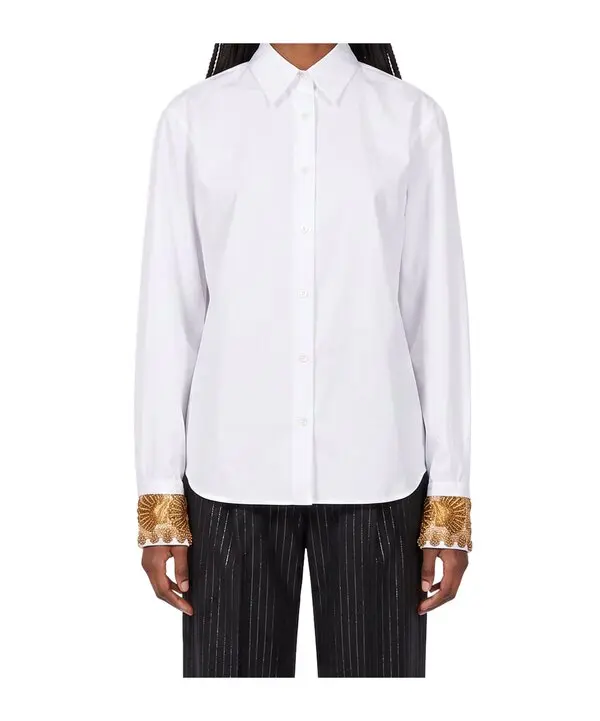 Dries Van Noten Embellished Long Sleeve Shirt - White