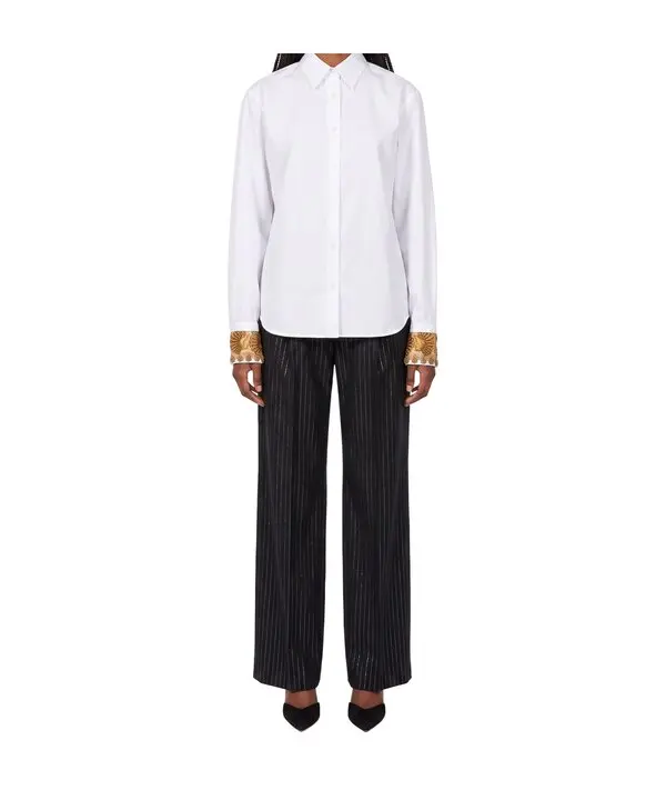 Dries Van Noten Embellished Long Sleeve Shirt - White