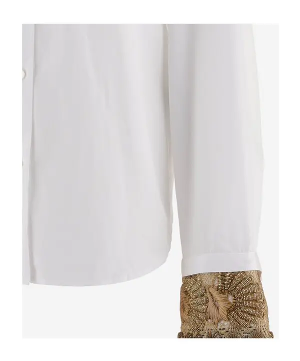 Dries Van Noten Embellished Long Sleeve Shirt - White