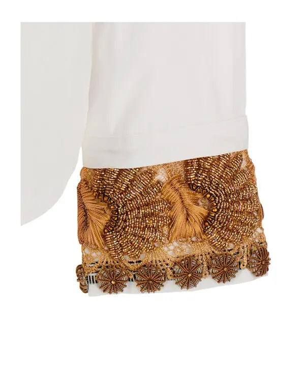 Dries Van Noten Embellished Long Sleeve Shirt - White