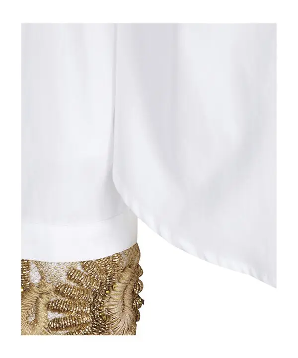Dries Van Noten Embellished Long Sleeve Shirt - White