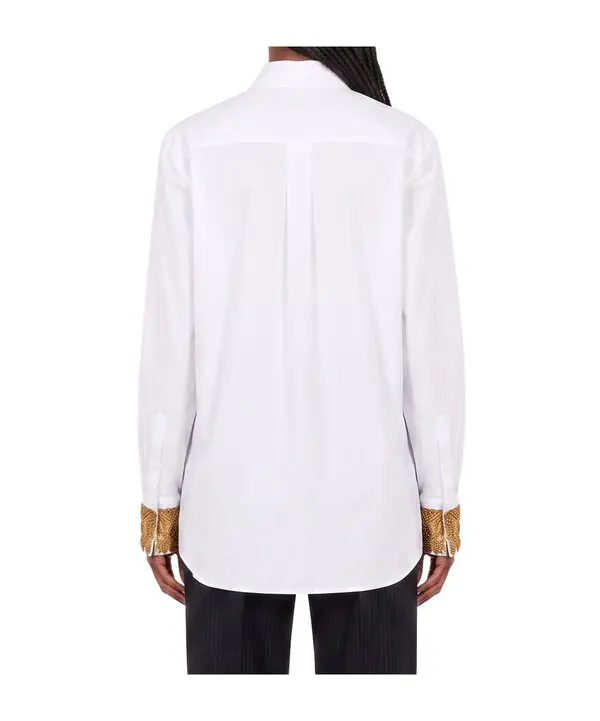 Dries Van Noten Embellished Long Sleeve Shirt - White