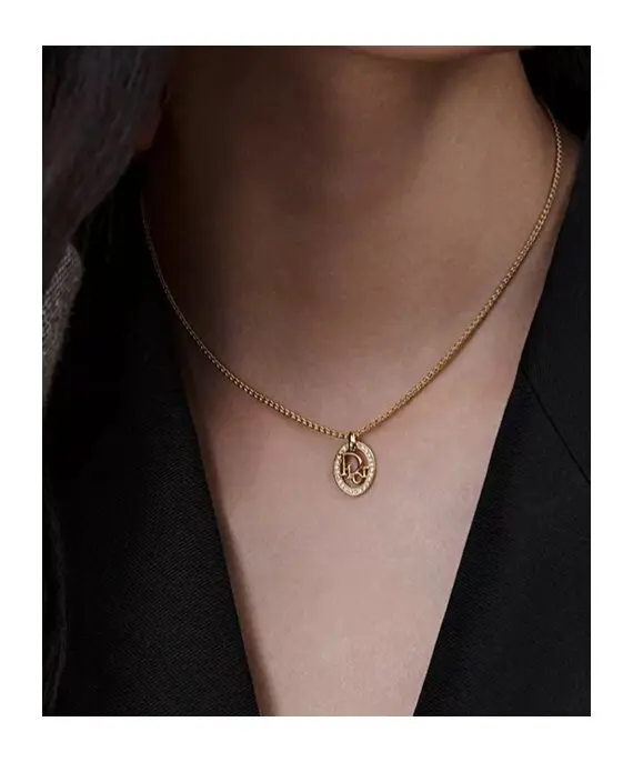Dior Logo Medallion Necklace