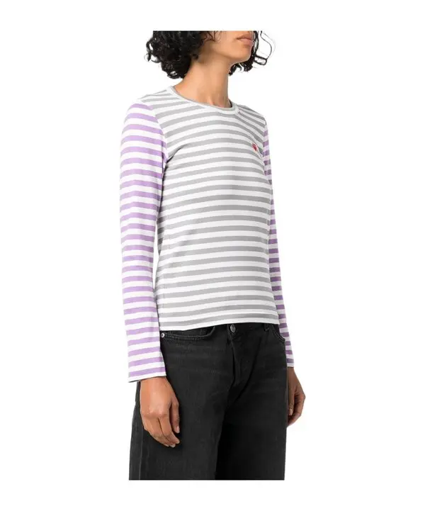 Play Comme Des Garcon Cotton T-shirt With Heart Appliqu