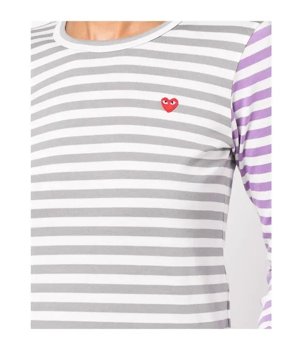 Play Comme Des Garcon Cotton T-shirt With Heart Appliqu