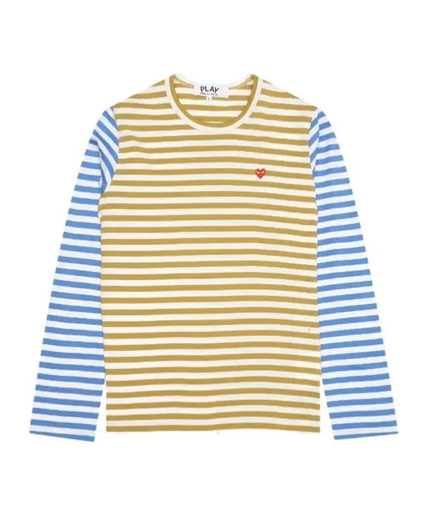 Play Comme Des Garcon Striped Long-sleeve T-shirt - Nude
