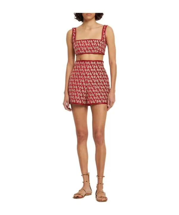 Valentino Garavani High-waisted Shorts With Straight Hem
