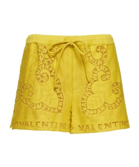 Valentino Garavani Shorts With Embroidered Details - Yellow