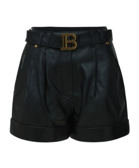 Balmain High-waisted Shorts With Pleated Detail