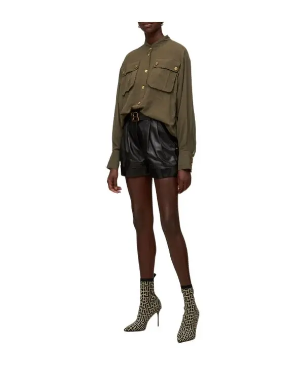 Balmain High-waisted Shorts With Pleated Detail