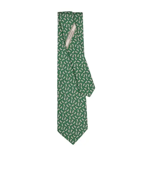 FERRAGAMO Printed Tie - Green