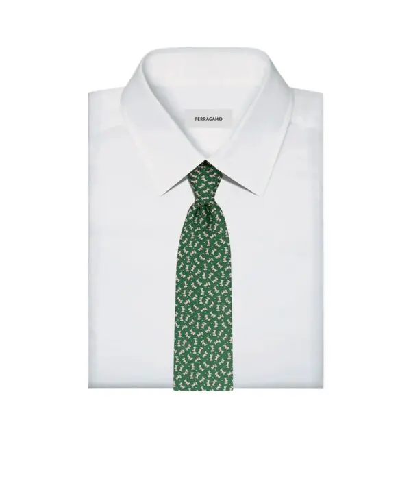 FERRAGAMO Printed Tie - Green