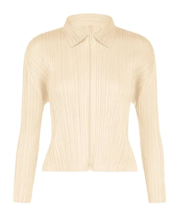 Issey Miyake Two-way Zip Pleated Jacket