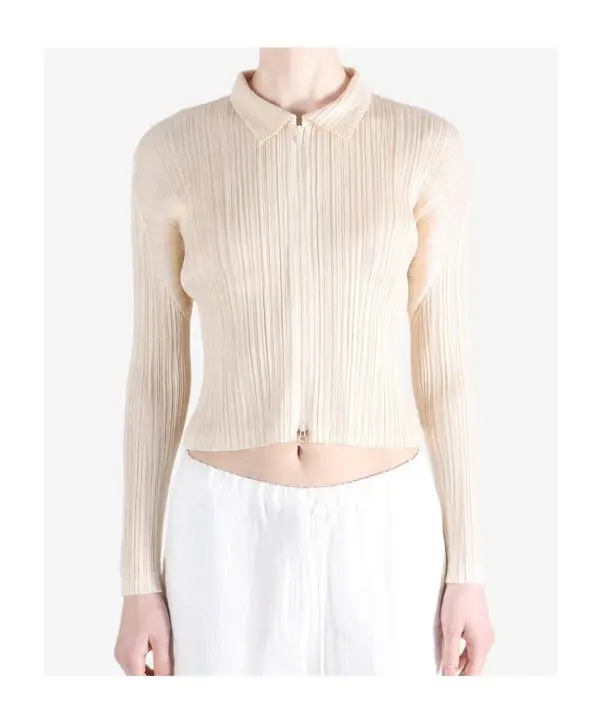 Issey Miyake Two-way Zip Pleated Jacket