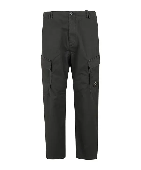 C.P. COMPANY Lens-detail Cotton Cargo Pants - Raven