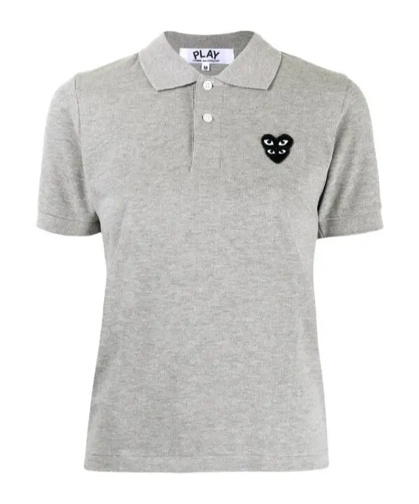 Play Comme Des Garcon Labeled Polo Shirt - Grey