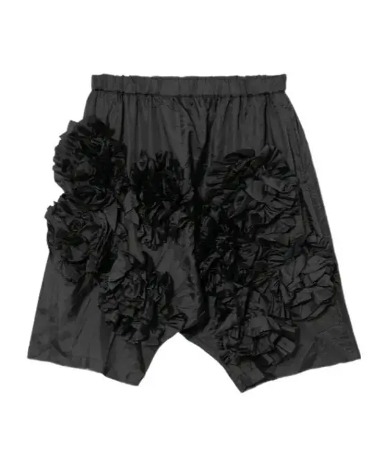 Comme Des Garçons Floral Detail Shorts - Black