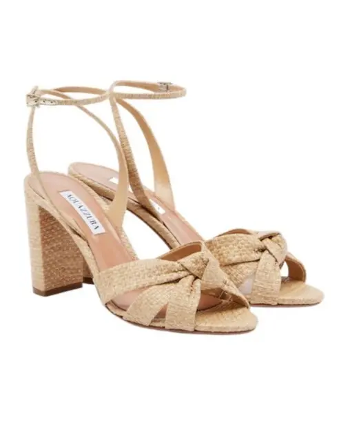 AQUAZZURA Knotdetail Highheeled Sandals - Beige